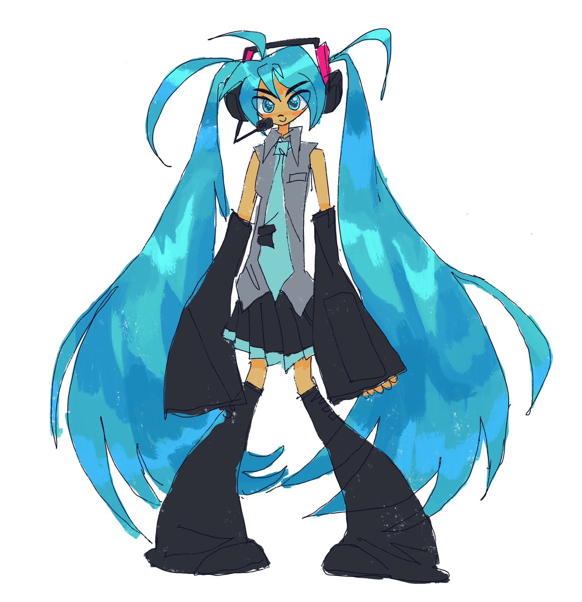 初音ミク 「Really old miku drawing! 」|penguのイラスト
