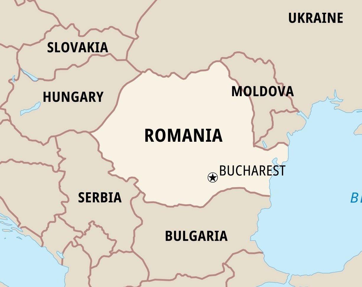 Romania Neighboring Countries Romania Map Outline With Main Cities And