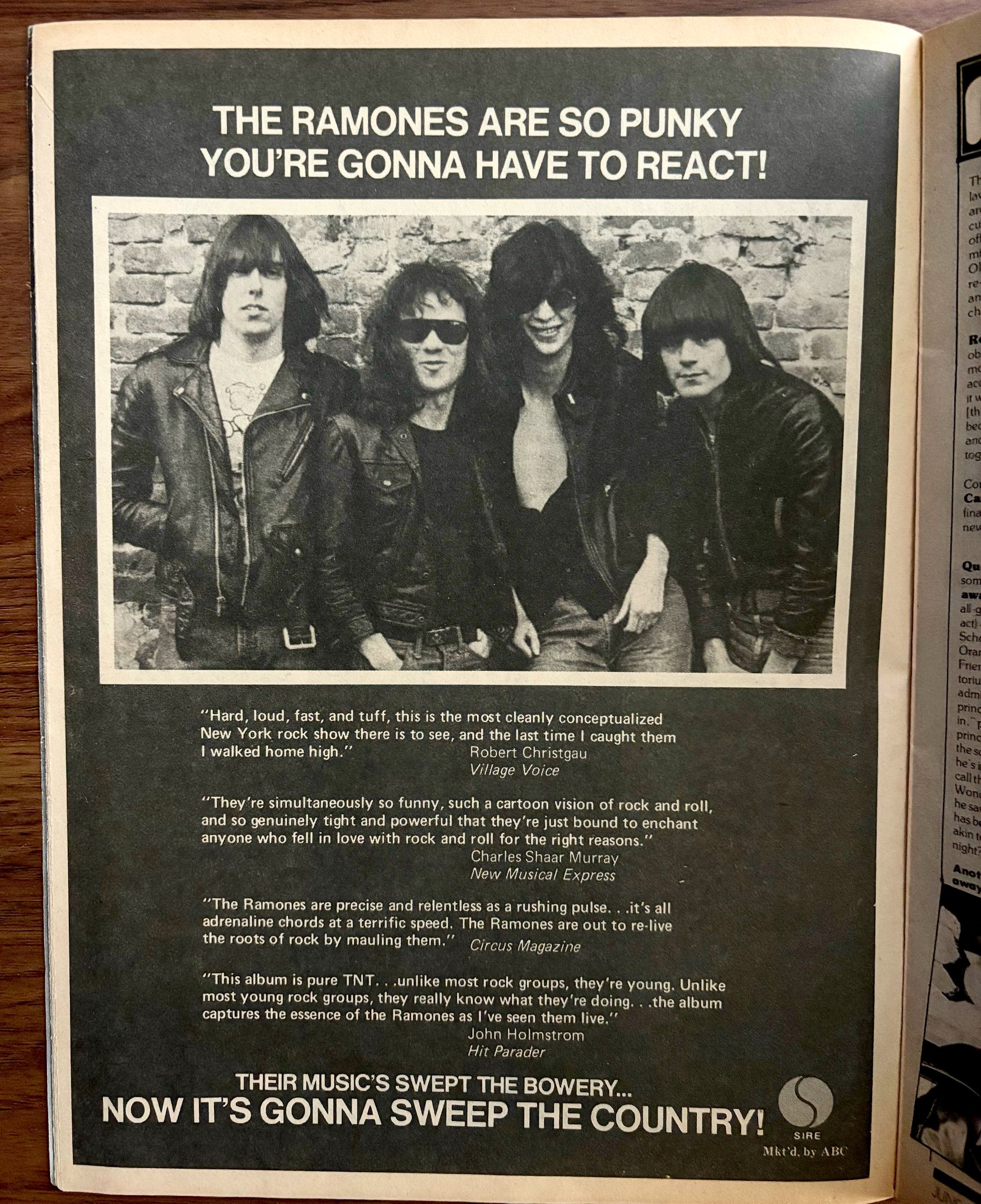 Memes Los Ramones Matthew Perpetua On X: "Ramones Ad In Creem June