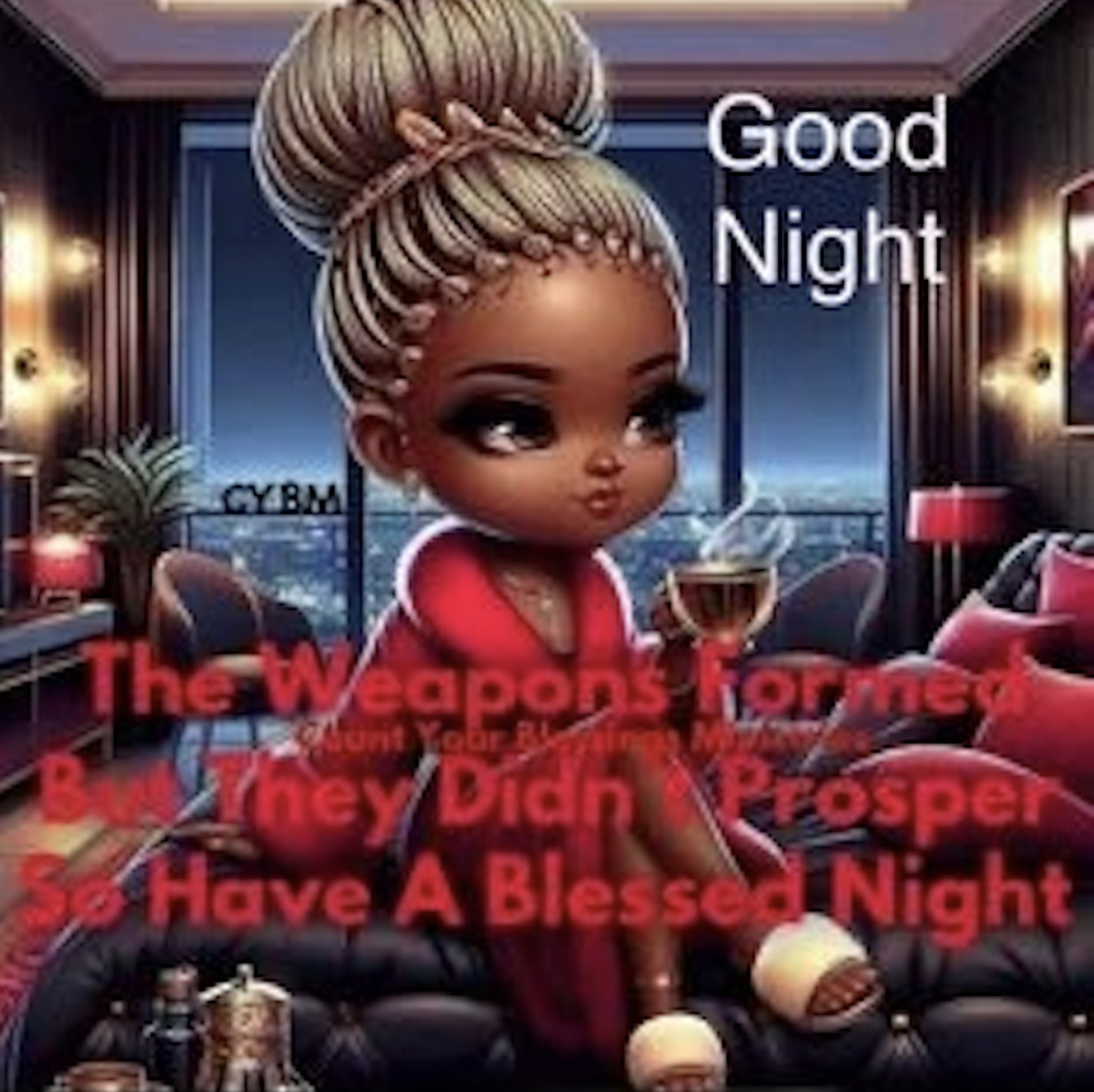 African American Good Night Graphics