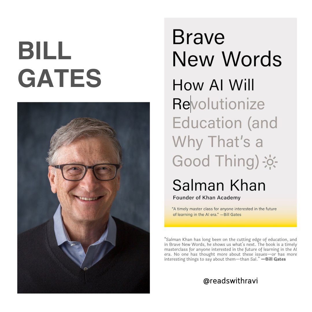 15 books recommended by Bill Gates: 1) Brave New Words by Sal Khan ...