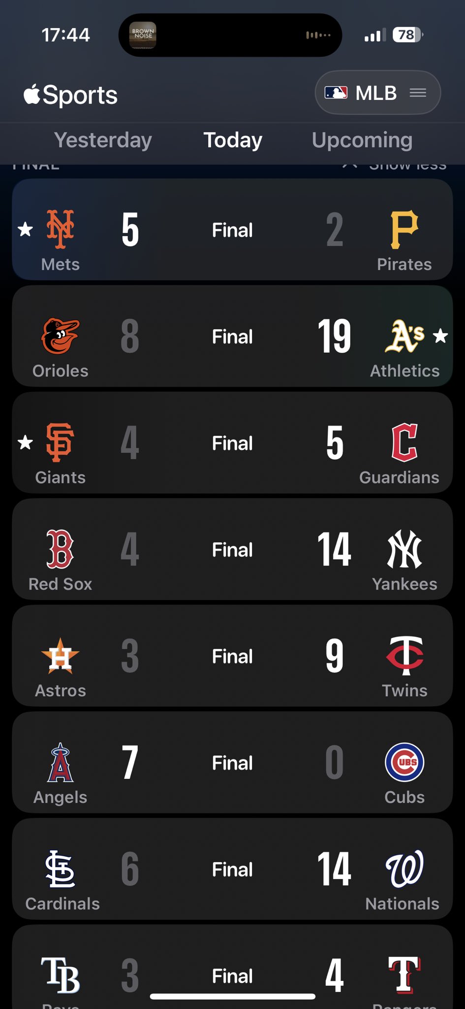 Mlb scores today store