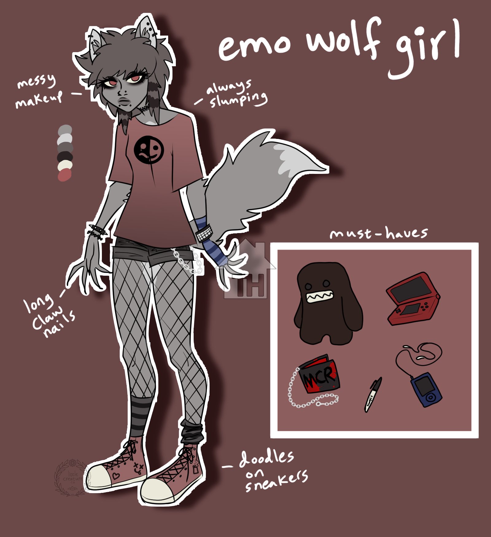 Emo Wolf Adoptable By Fantastic Wolf. Emoji Mix Of A Combination