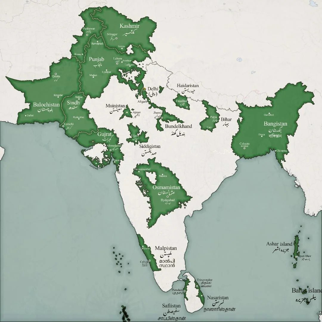 Besides Pakistan, the plan map for other independent Muslim States ...