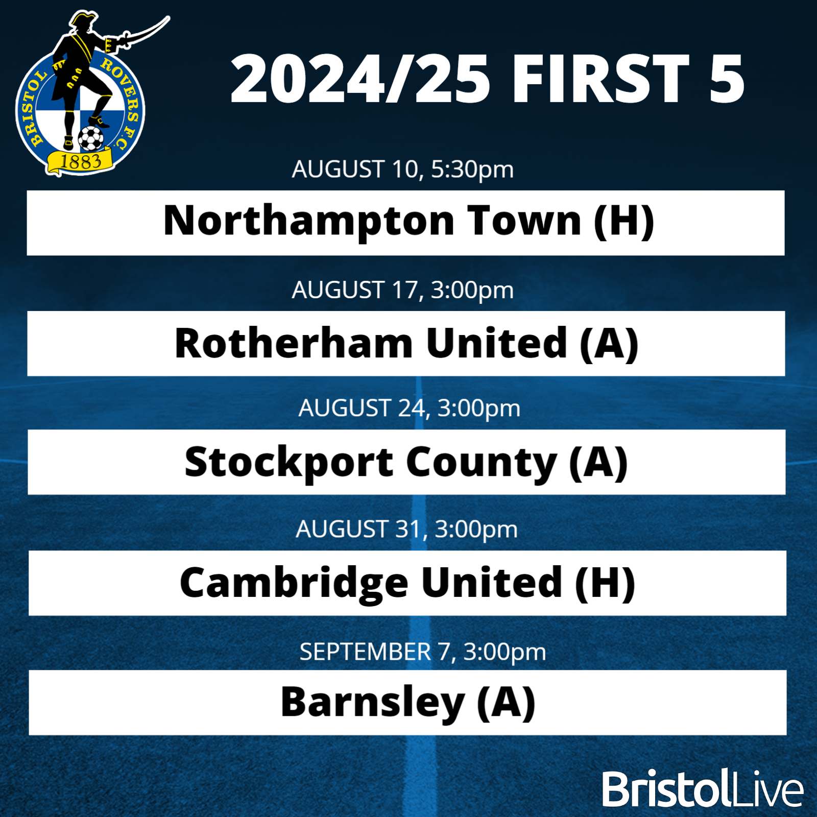 Bristol rovers fixtures store