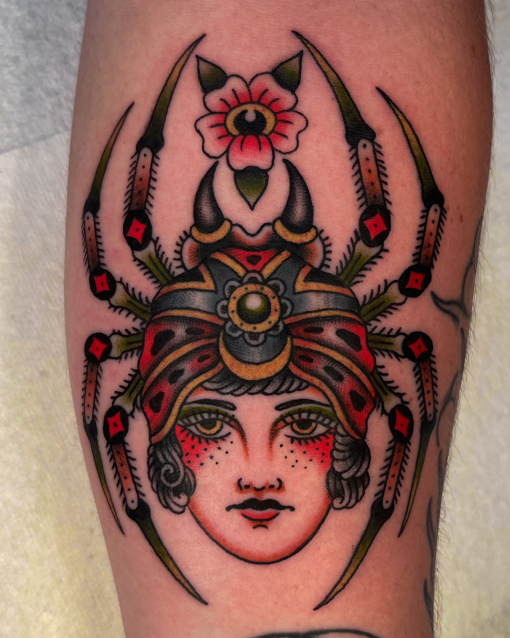 Spider Lady Tattoo Flash