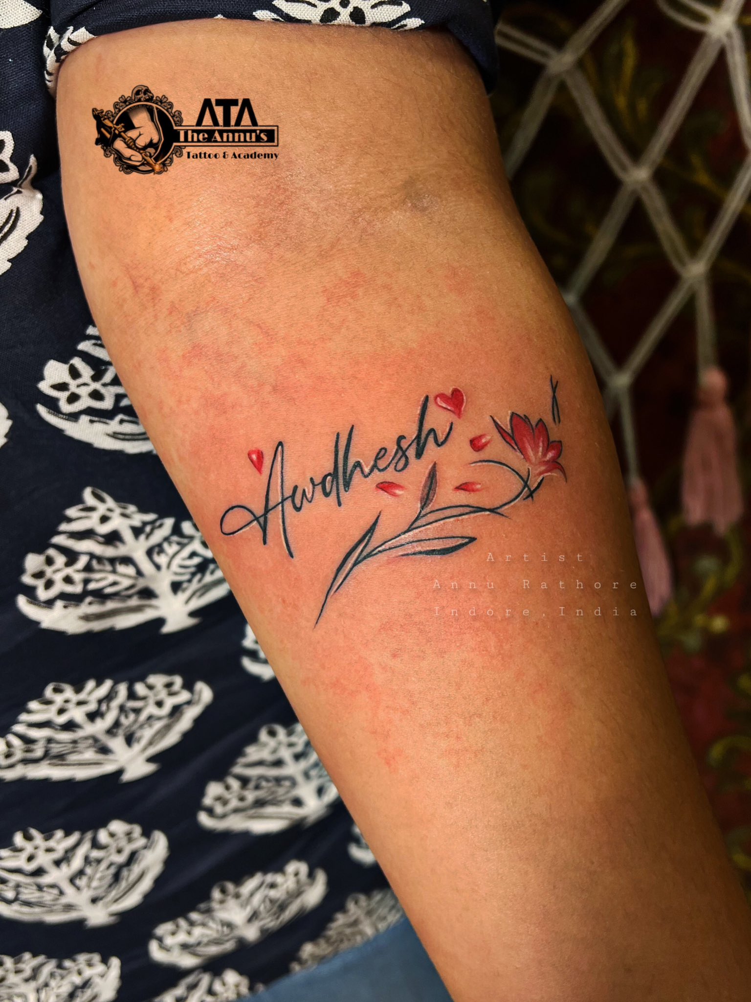 Name tattoo designs with flowers | Orangetattooshop.com