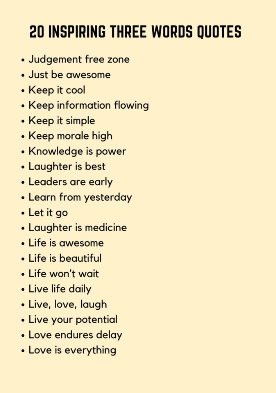 20 Word Quotes 30+ Short And Inspiring Six Word Quotes