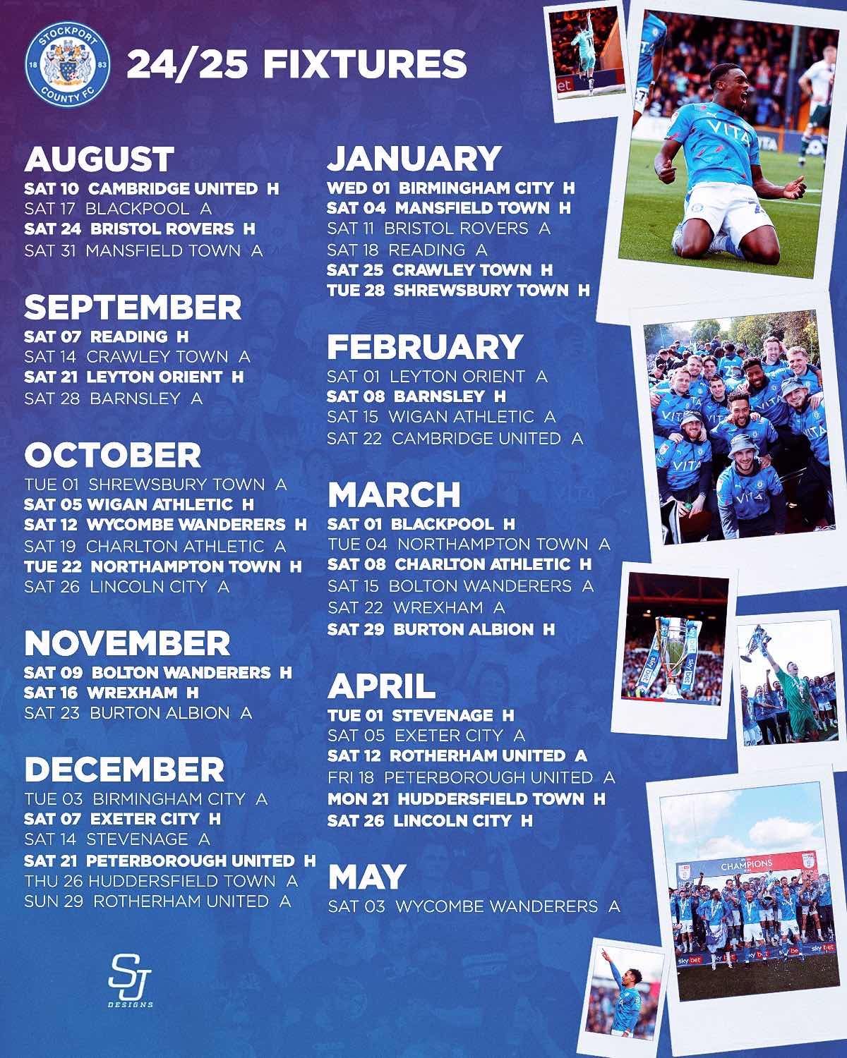 The Scarf Bergara Wore Podcast on X 24 25 LEAGUE FIXTURES stockportcounty https t K2NDnbuFTV X