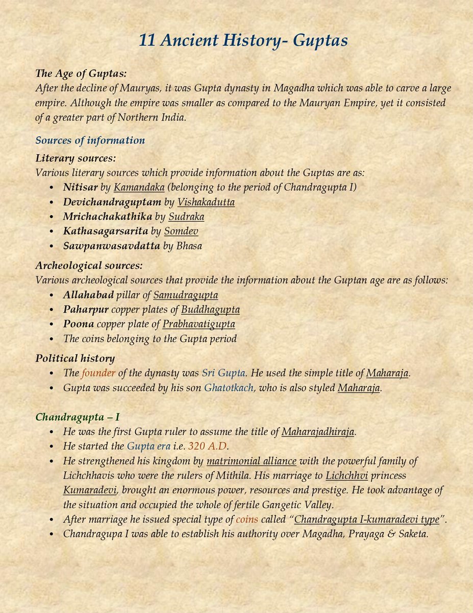 Ancient History Short Notes 👇 -Helpful for UPSC CSE Prelims -A Must ...