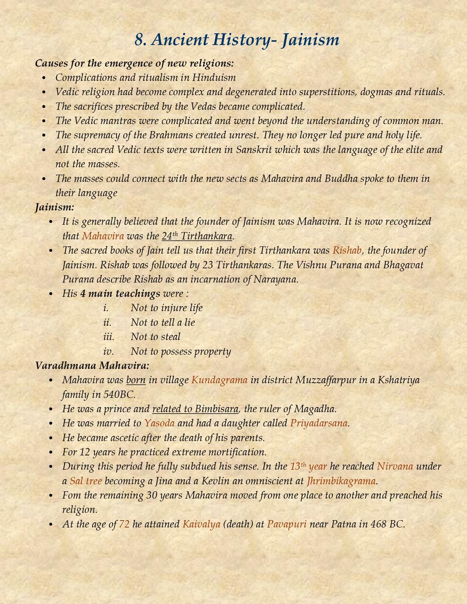 Ancient History Short Notes 👇 -Helpful for UPSC CSE Prelims -A Must ...