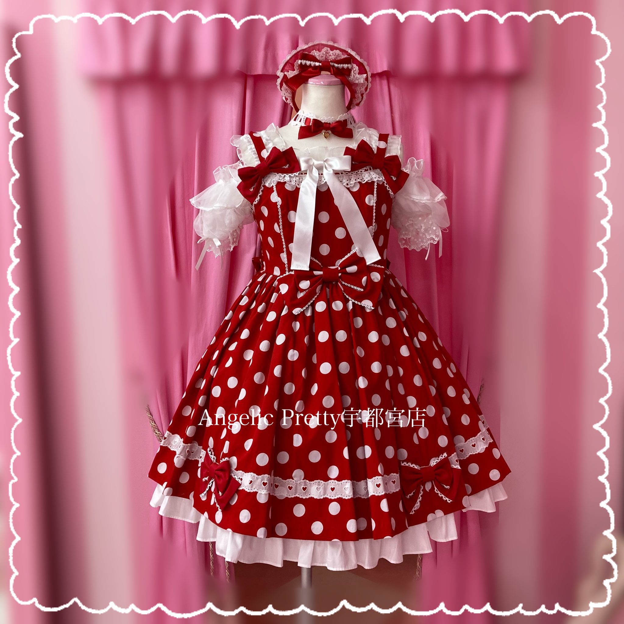 Angelic Pretty ポルカドットジャンパースカートアカ Angelic Pretty ポルカドットジャンパースカートアカ