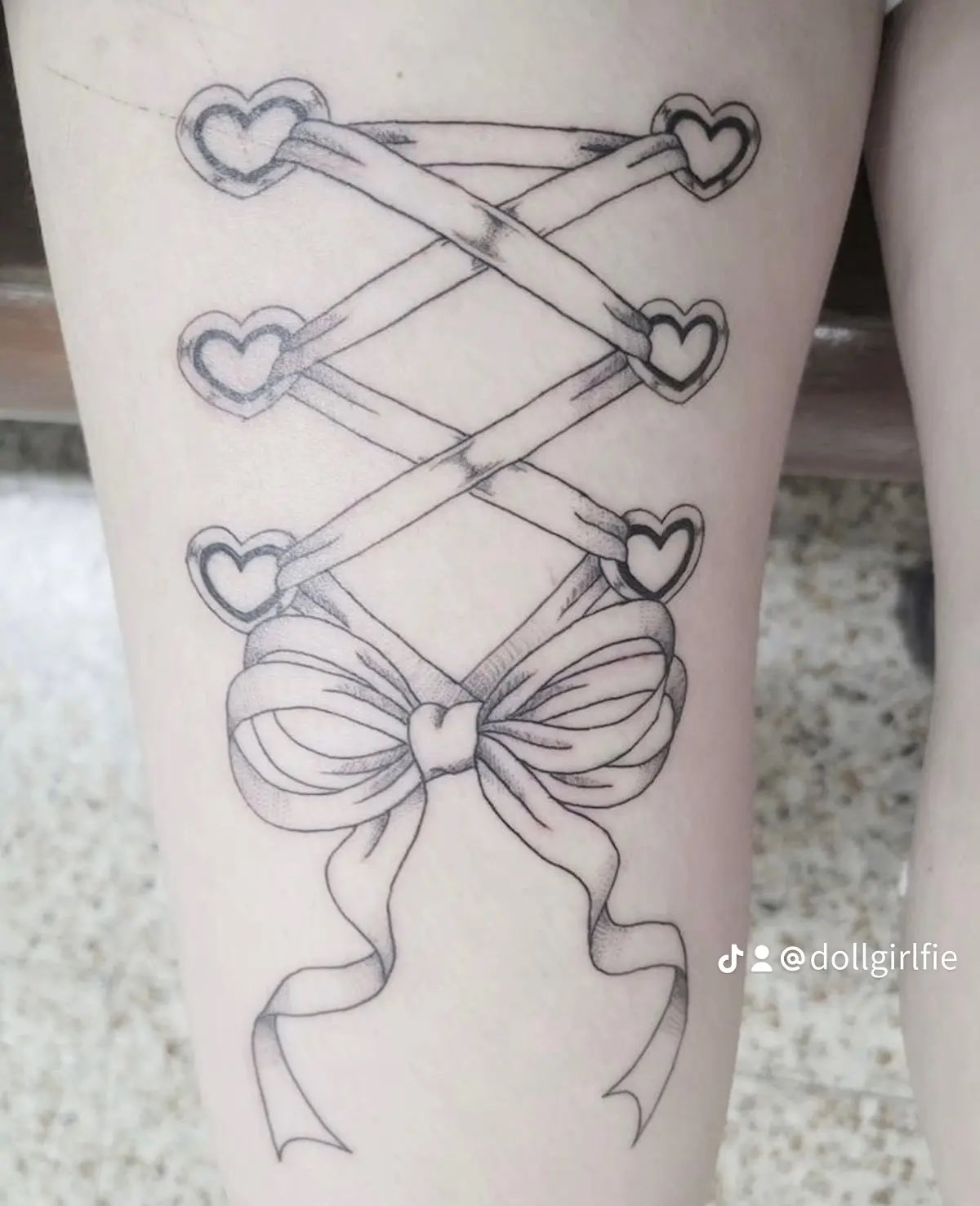 Corset Ribbon Tattoos Ronan Woolfe – Shark Tooth Tattoo