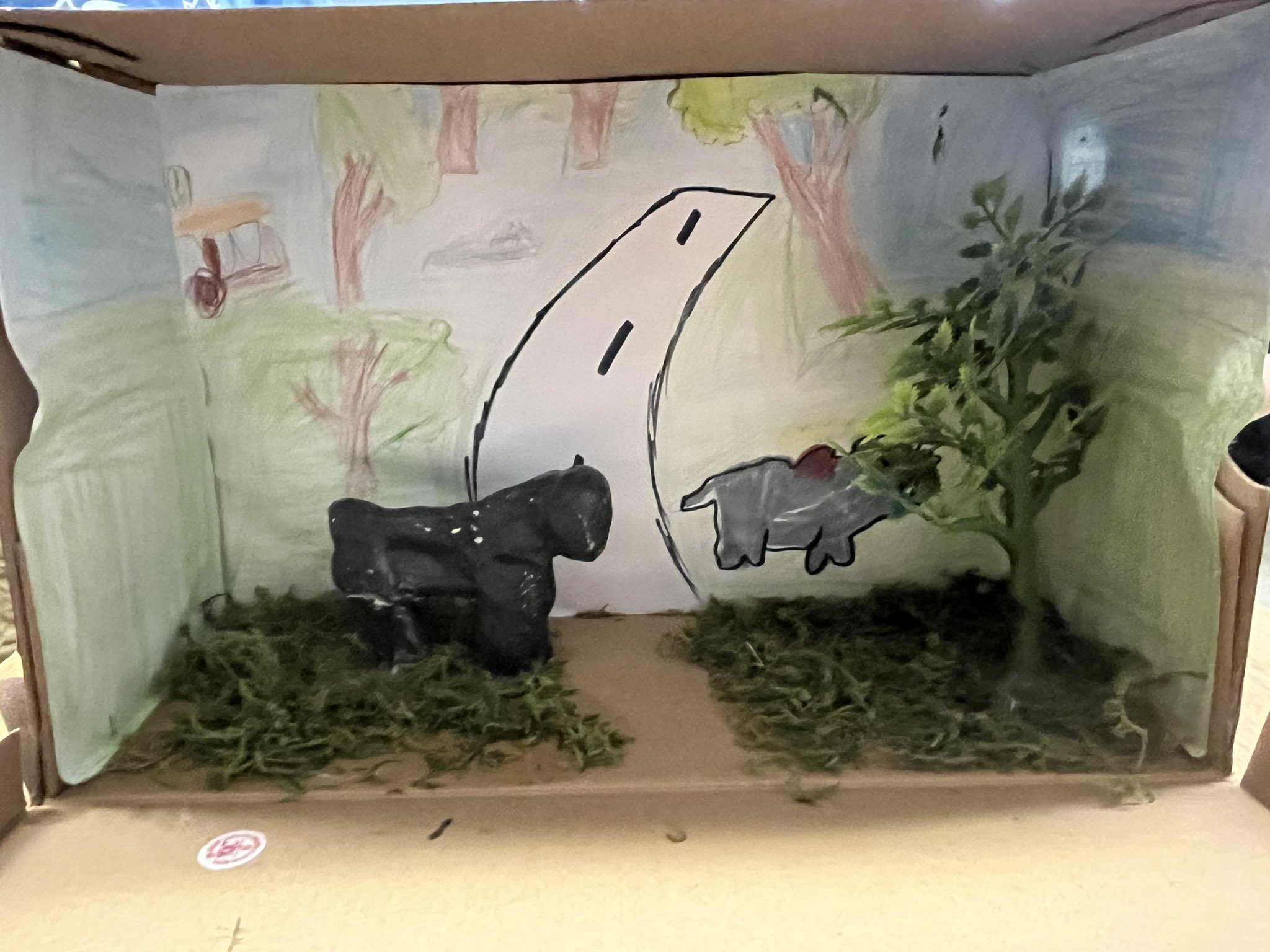 African Elephant Habitat Diorama Protecting African Forest Elephants