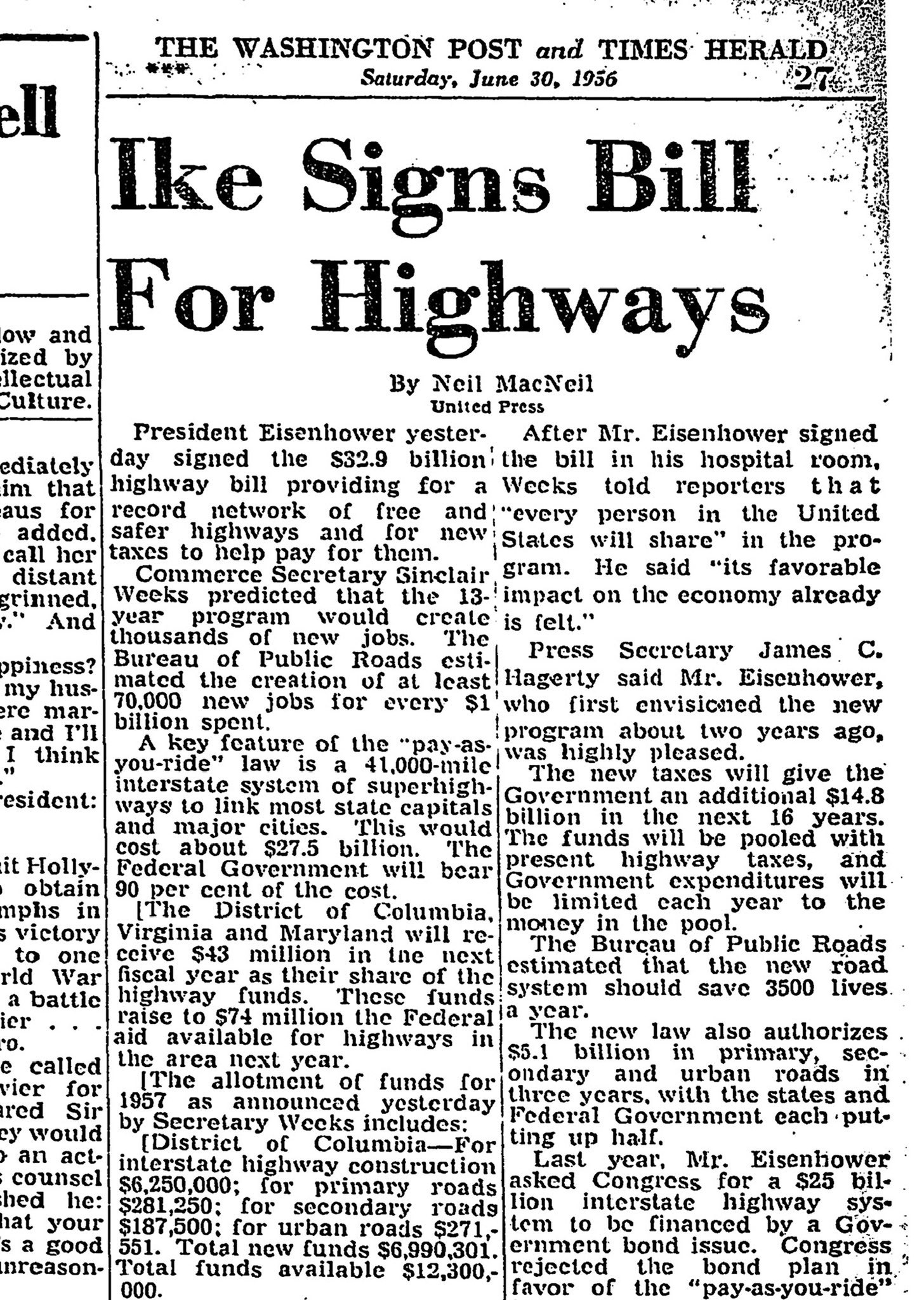 Federal Aid Highway Act Of 1956