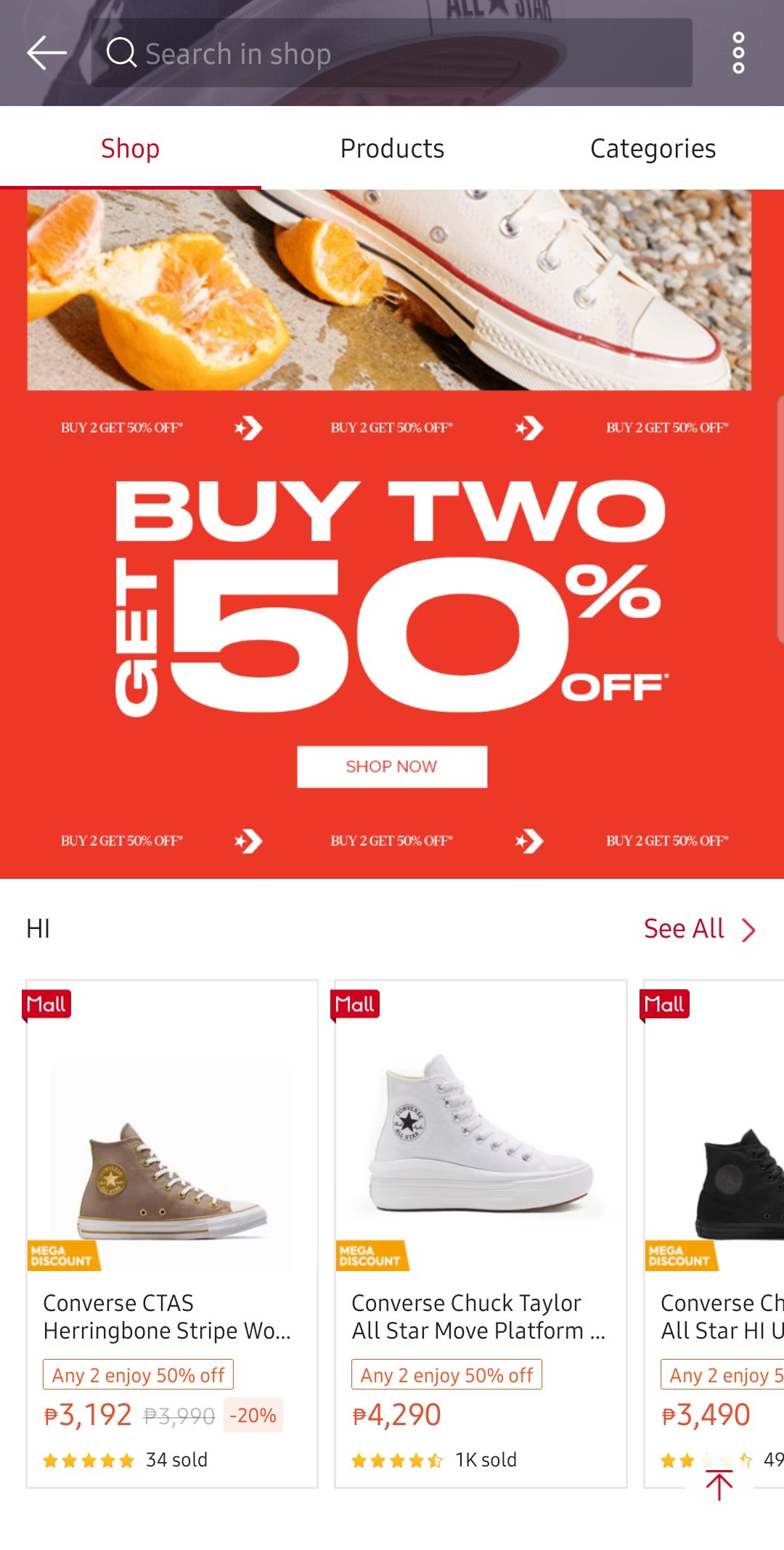 Converse voucher store