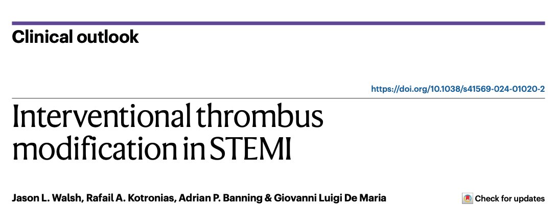 Interventional thrombus modification in STEMI: @NatRevCardiol 🥸 ...
