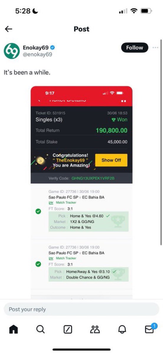 Enokay is being accused of staking a 0.30 pesewas bet and winning ¢1.27 ...