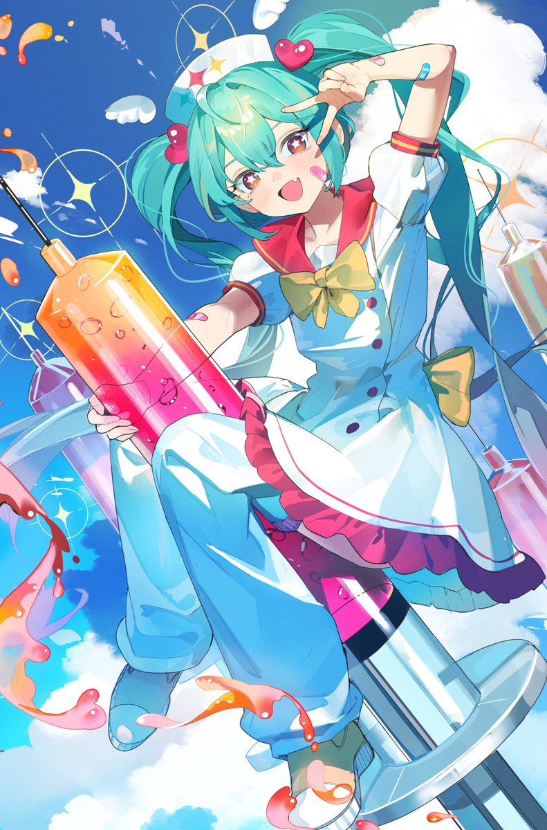「M☆CURE! LOVE SHOT! #初音ミク #HatsuneMiku」|nik _ibi@イラスト投稿のイラスト