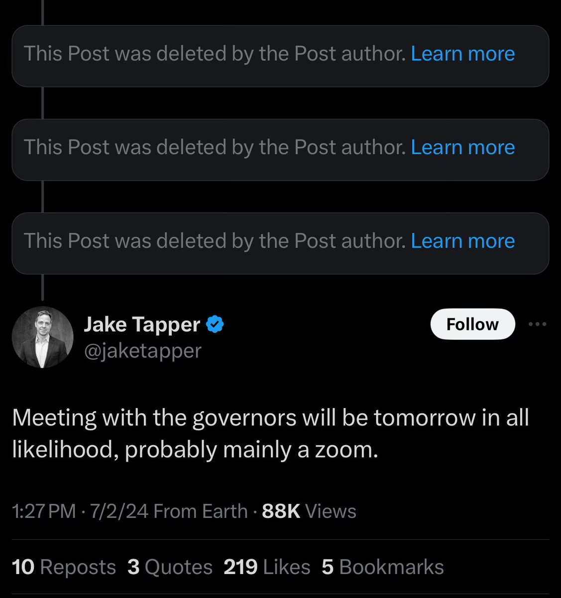 Jack Tapper deleted his posts after he was caught lying. - Democratic ...
