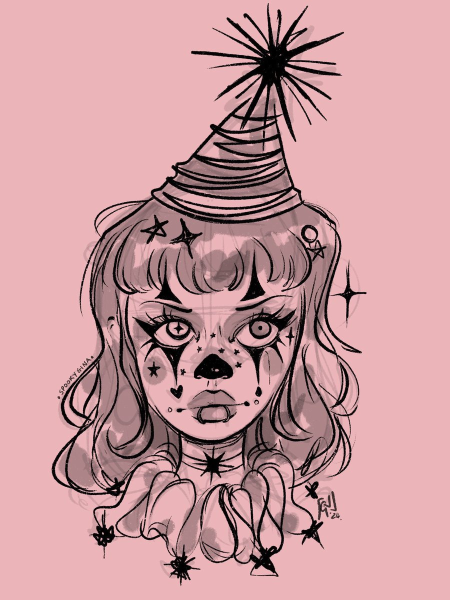 Creepy Clown Girl Drawing