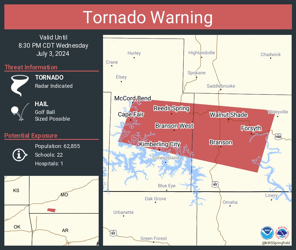 Missouri Tornado Warning Sign Tornado Watch Issued For Parts Of NE