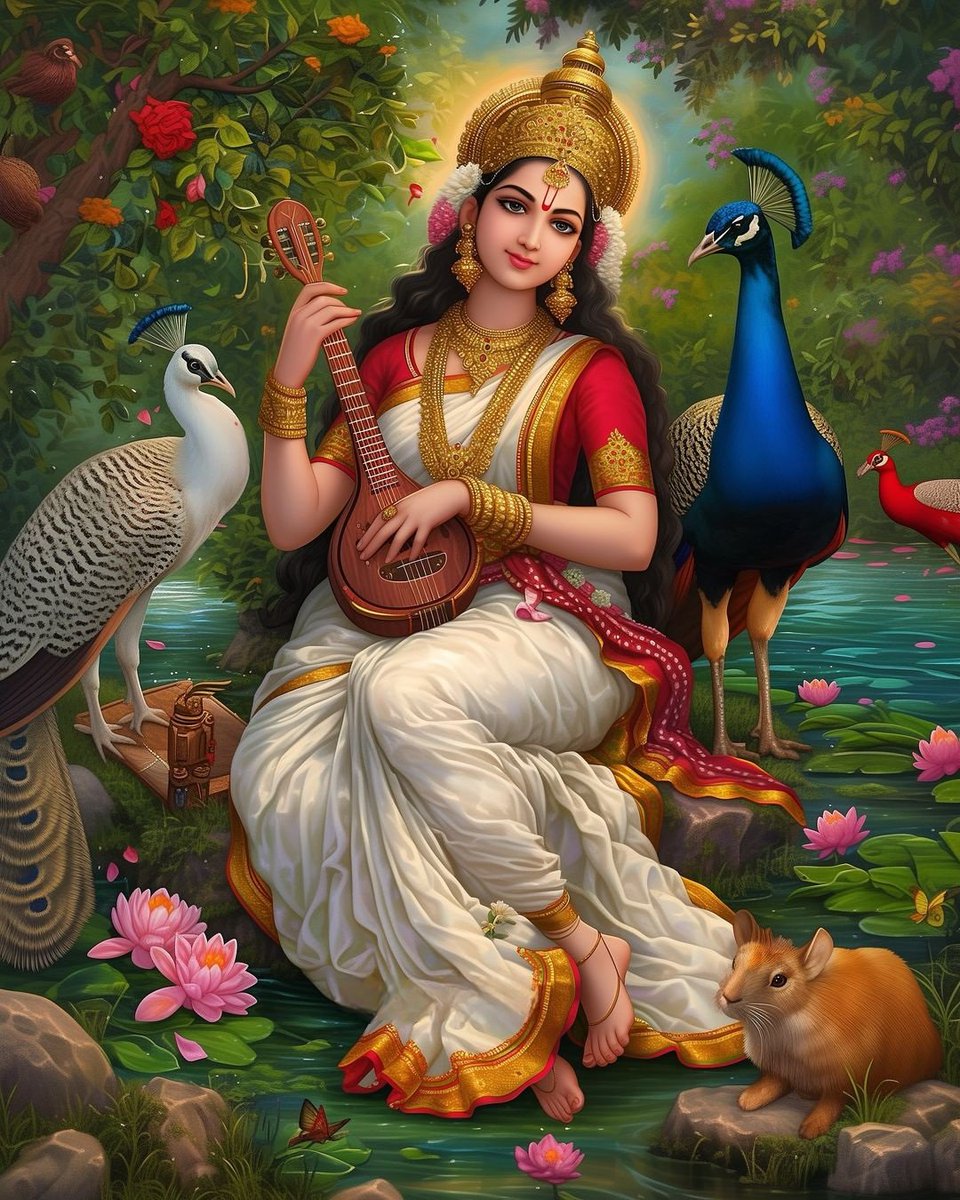 21 things about maa Saraswati ️ 1. Devi Saraswati imparts wisdom & knowledge 🦢 🪕 @LostTemple7 ...