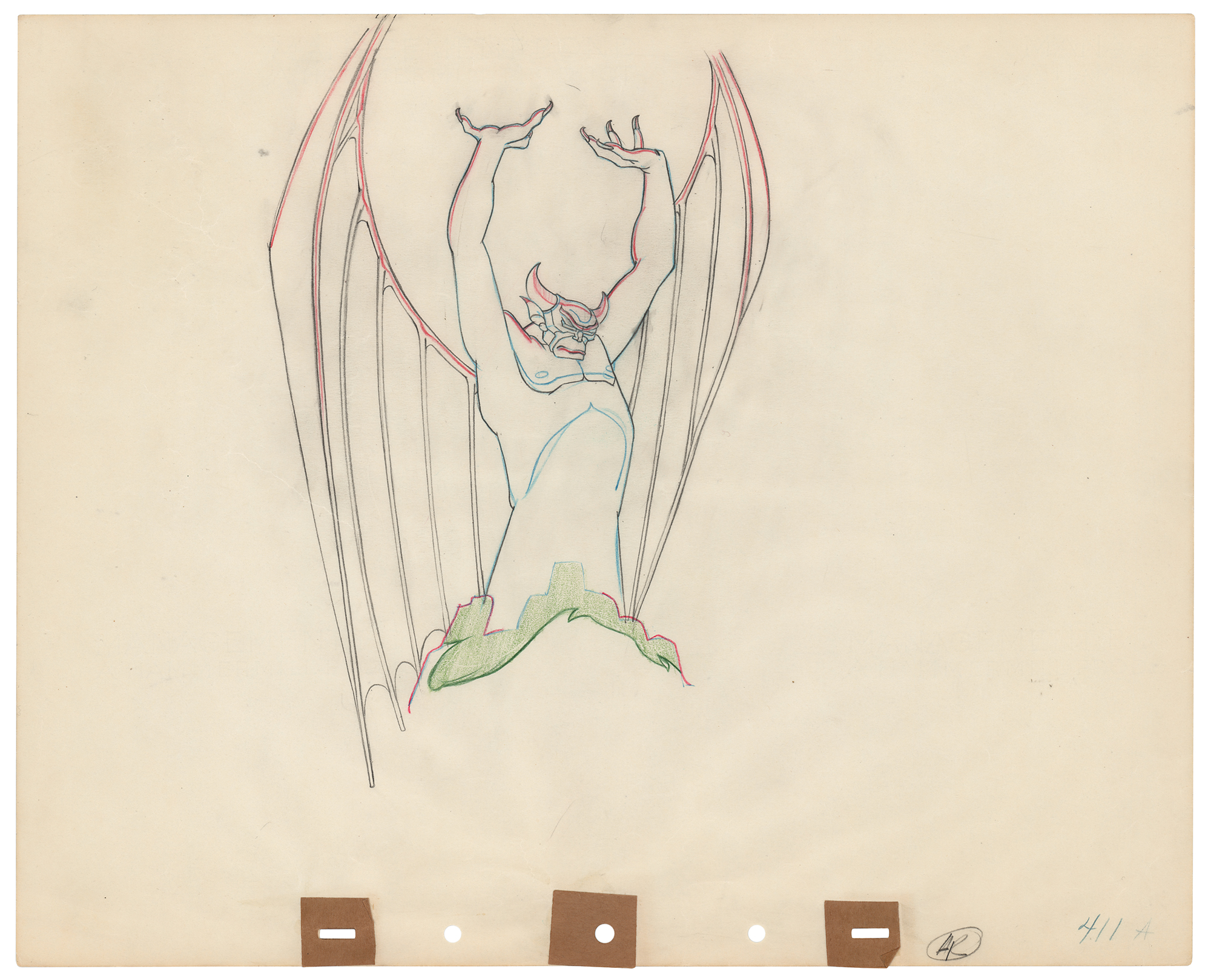 Chernabog Drawing Fantasia Chernabog Production Drawing Animation Art