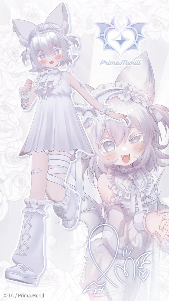 ̗̀ #7月のVTuberフォロー祭り ̖́- ちょっぴり魔法が使える白」|Prima.Merill@新モデル実装決定 のイラスト