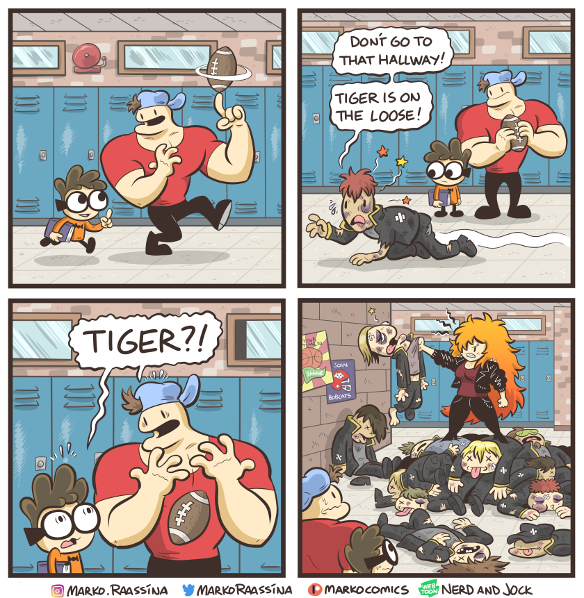 「First appearances of Olga, Tiger and Queen 」Marko (Nerd and Jock ...