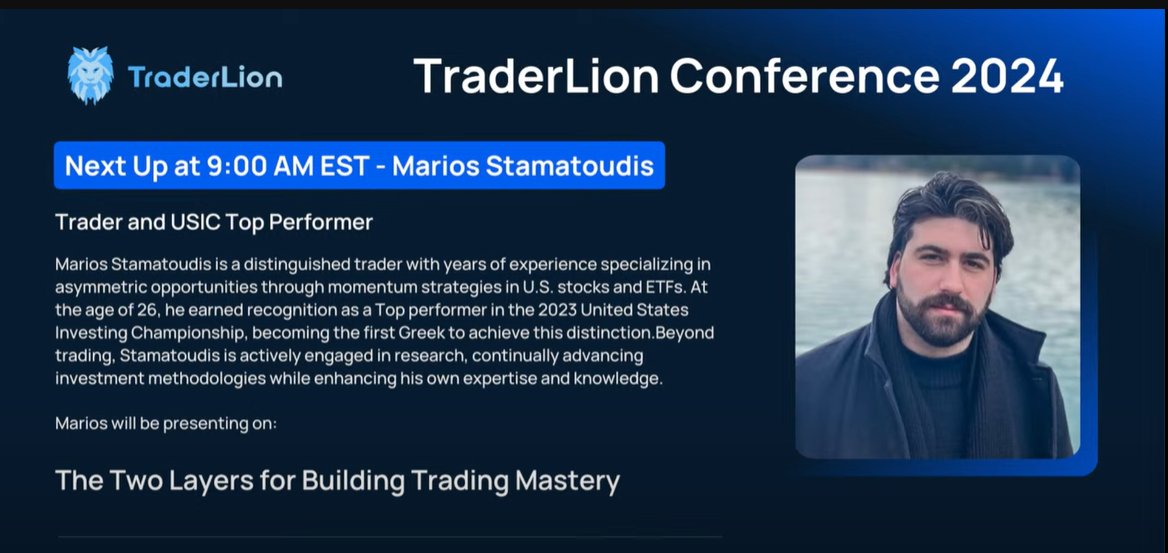 TraderLion Conference 2024. What a presentation by Marios! Here's the ...
