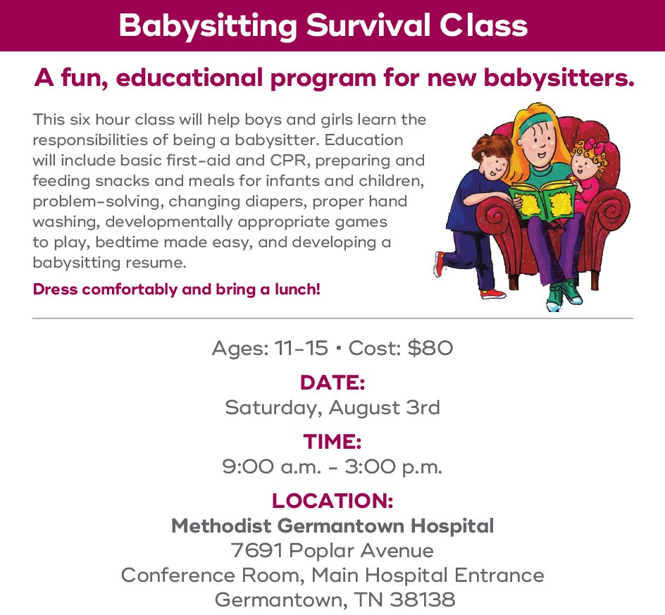 Cpr Babysitting Printable Babysitting Class | Berlin MA
