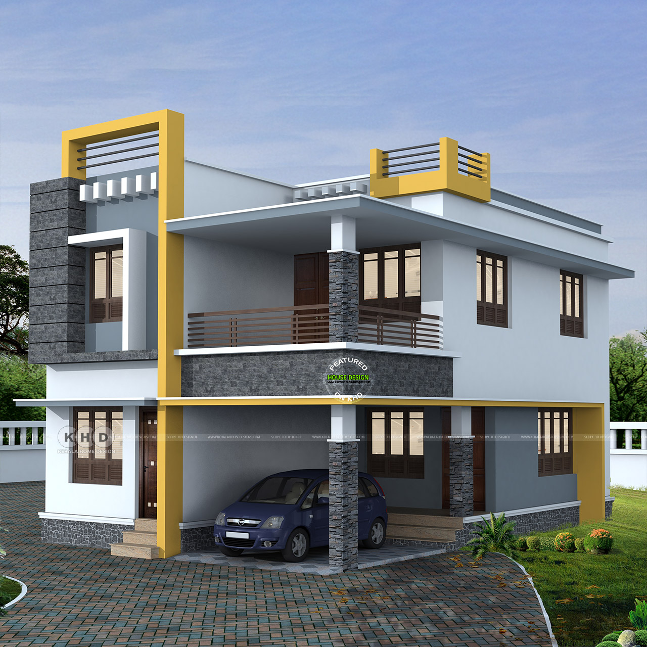 Boxed House Elevation 4 Bedroom Box Type Contemporary House 2600 Sq Ft
