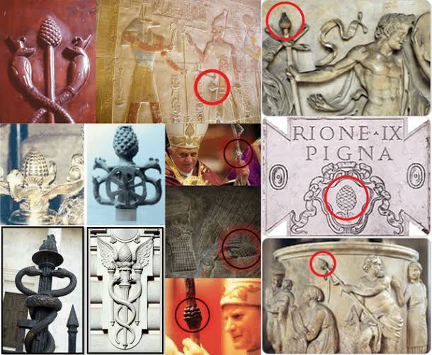 Pope Staff Pine Cone