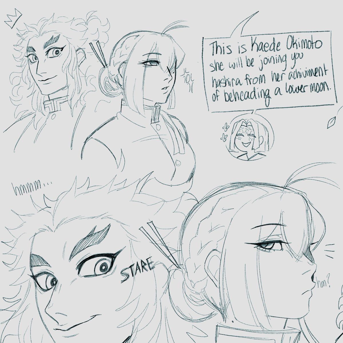 🔥🧪 Oc x canon! RenKae! Kaede’s first appearance! Kyojuro Rengoku is ...