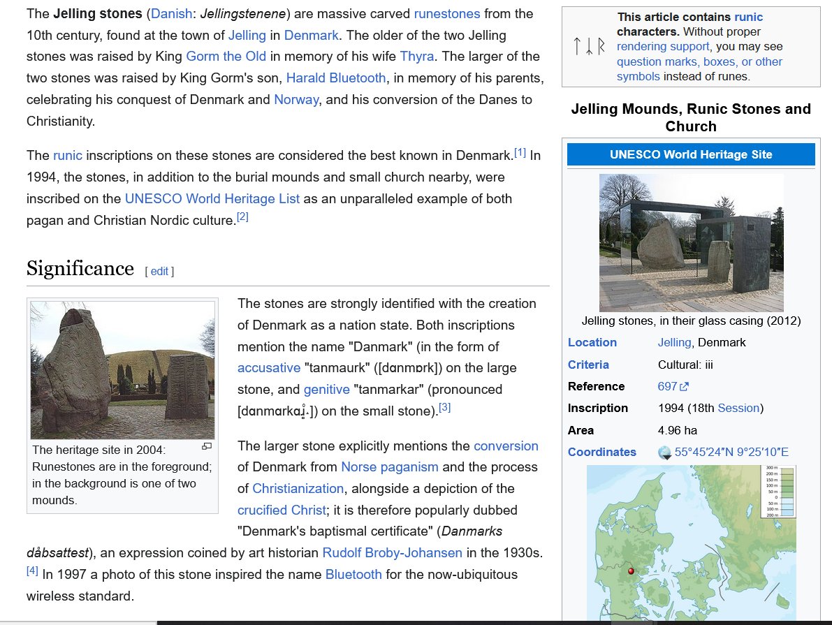 "Found in the 10th Century, the Rune Stones of Jelling portrayed Christ ...