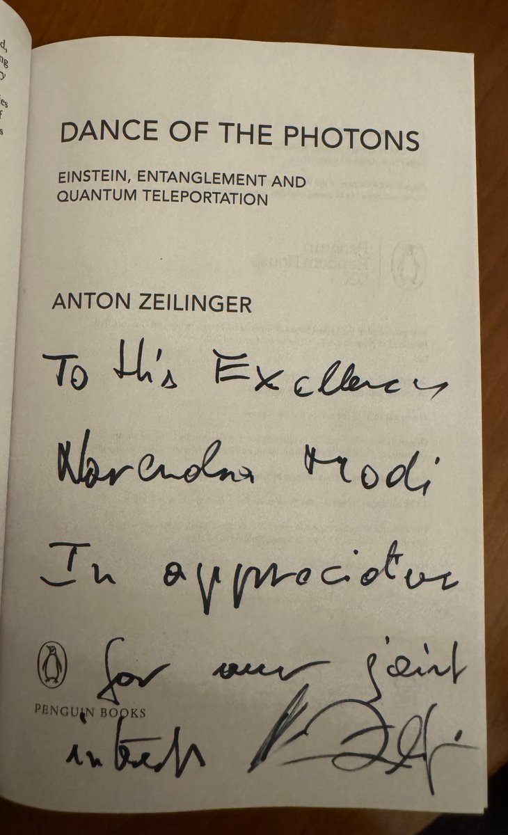 Had an excellent meeting with Nobel Laureate Anton Zeilinger. His work ...