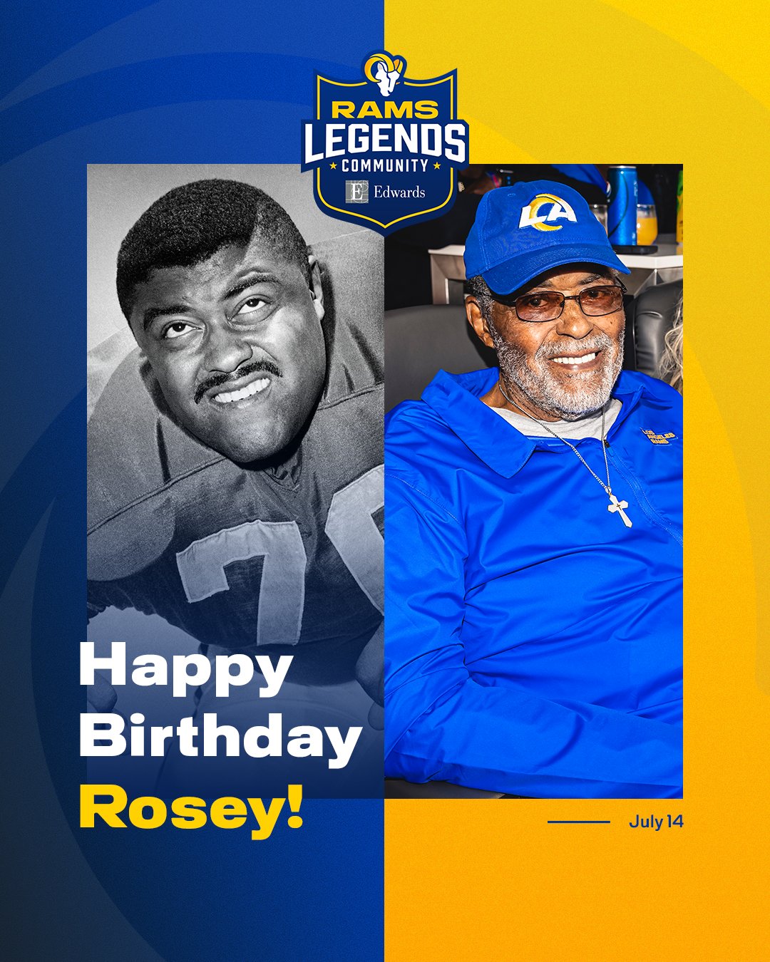 Rosey Grier Rams Card
