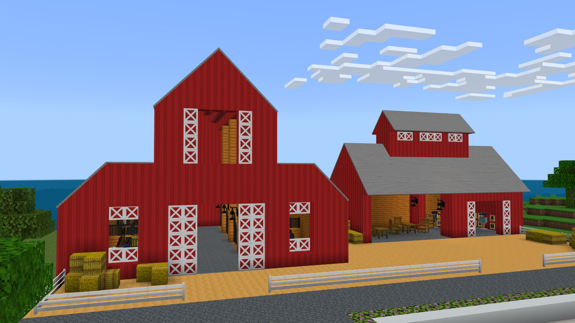 Minecraft Horse Stable Design CreateMod.com Medieval Barn