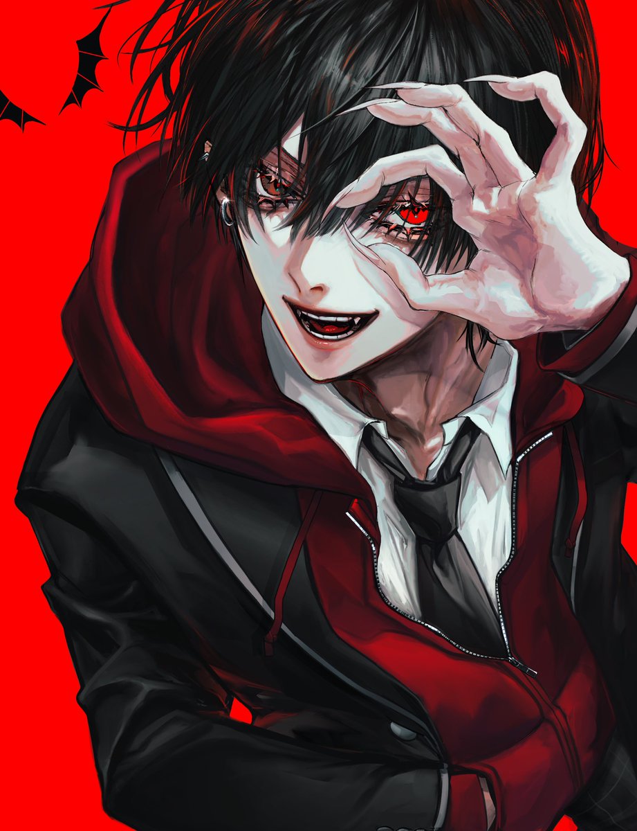 「#KuzuArt 没個性×赤目とても刺さる 」|yaeba🦷のイラスト