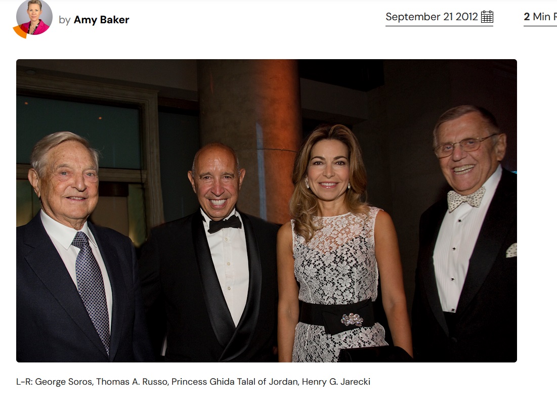 2012 : L-R: George Soros, Thomas A. Russo, Princess Ghida Talal of ...
