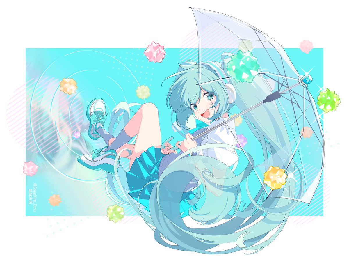 初音ミク 「あめ上がり」|Ethuのイラスト