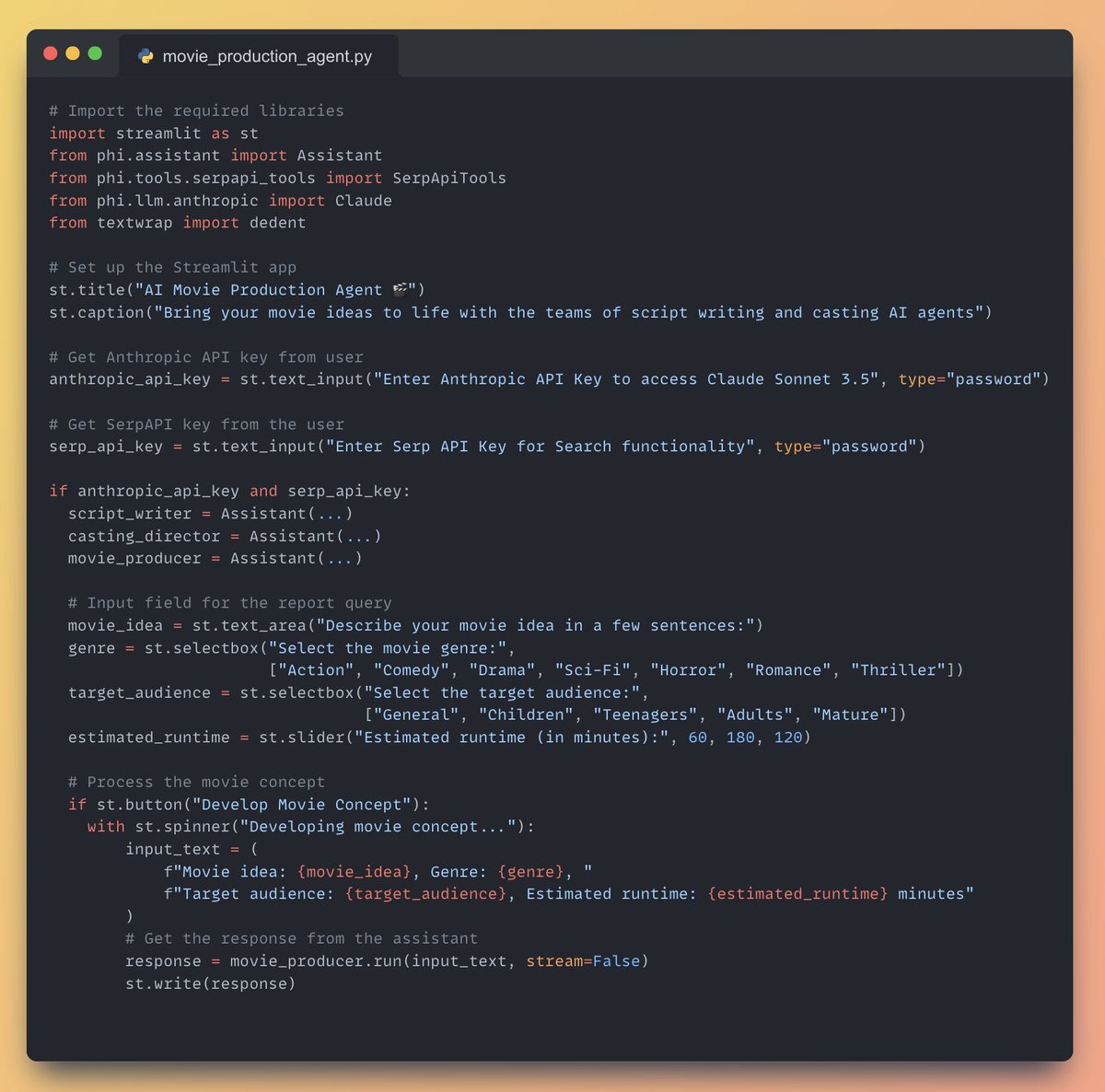 Build an AI Movie Production Agent with Claude Sonnet 3.5 in just 30 ...