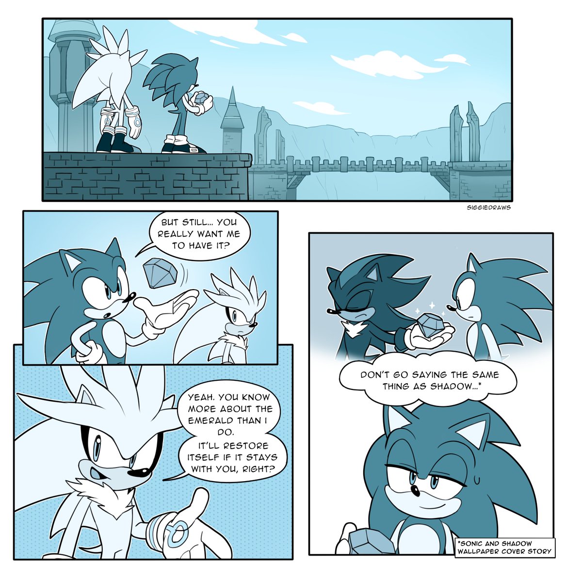「short comic based on the sonic & silver wallpaper cover stor」Siggieの漫画