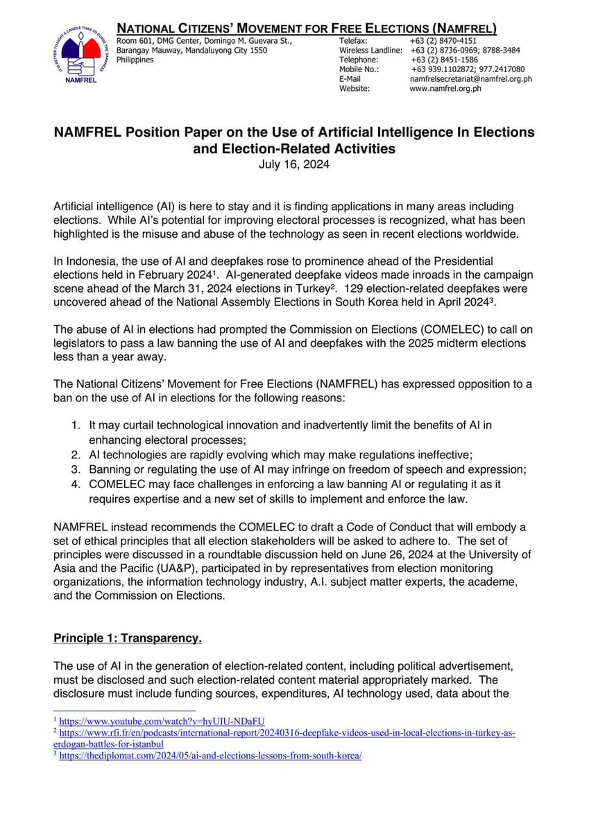 Namfrel Logo AES Watch Citizens' Poll Monitoring Center Launched