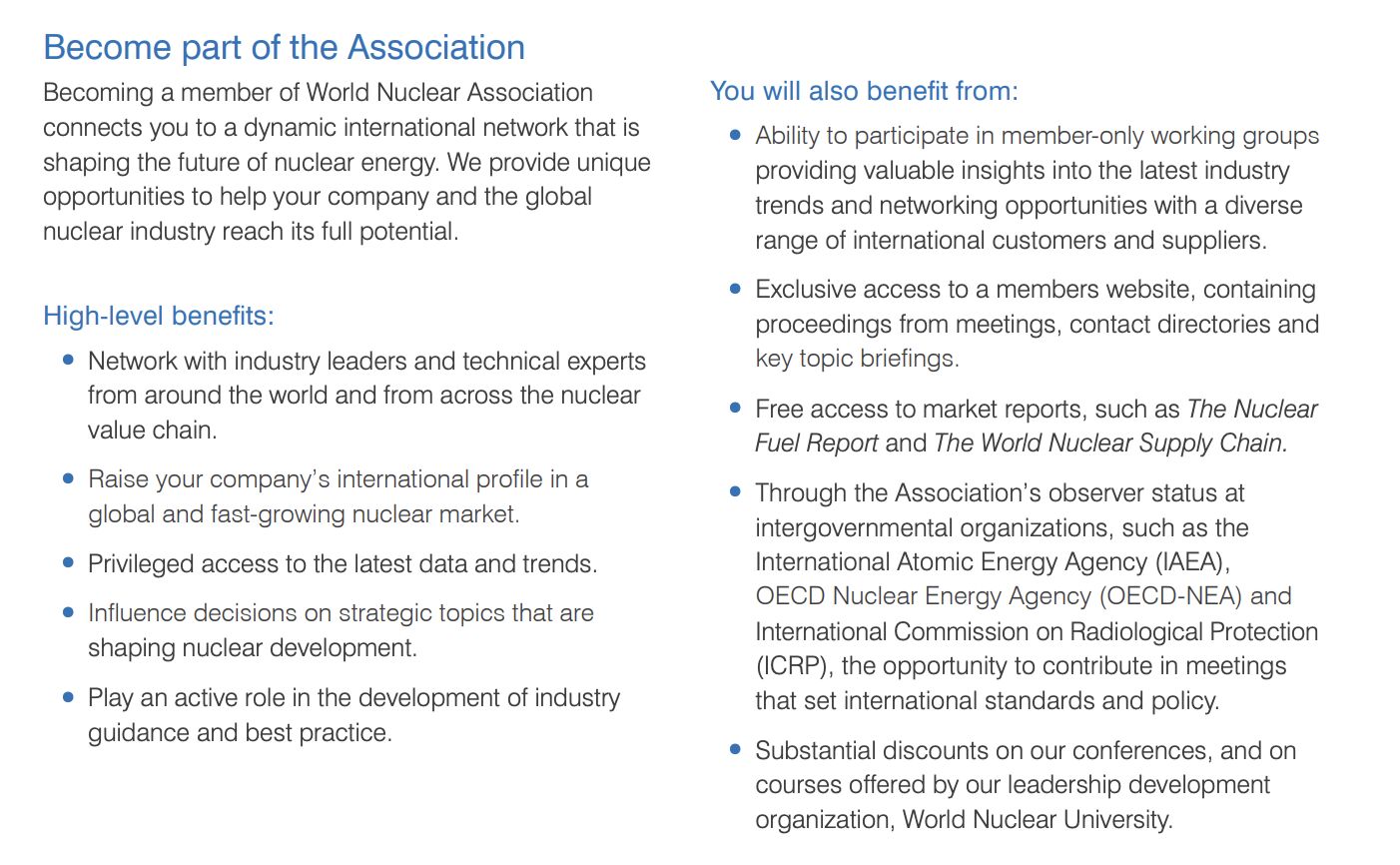 World Nuclear Association Logo World Association Of Nuclear Operators
