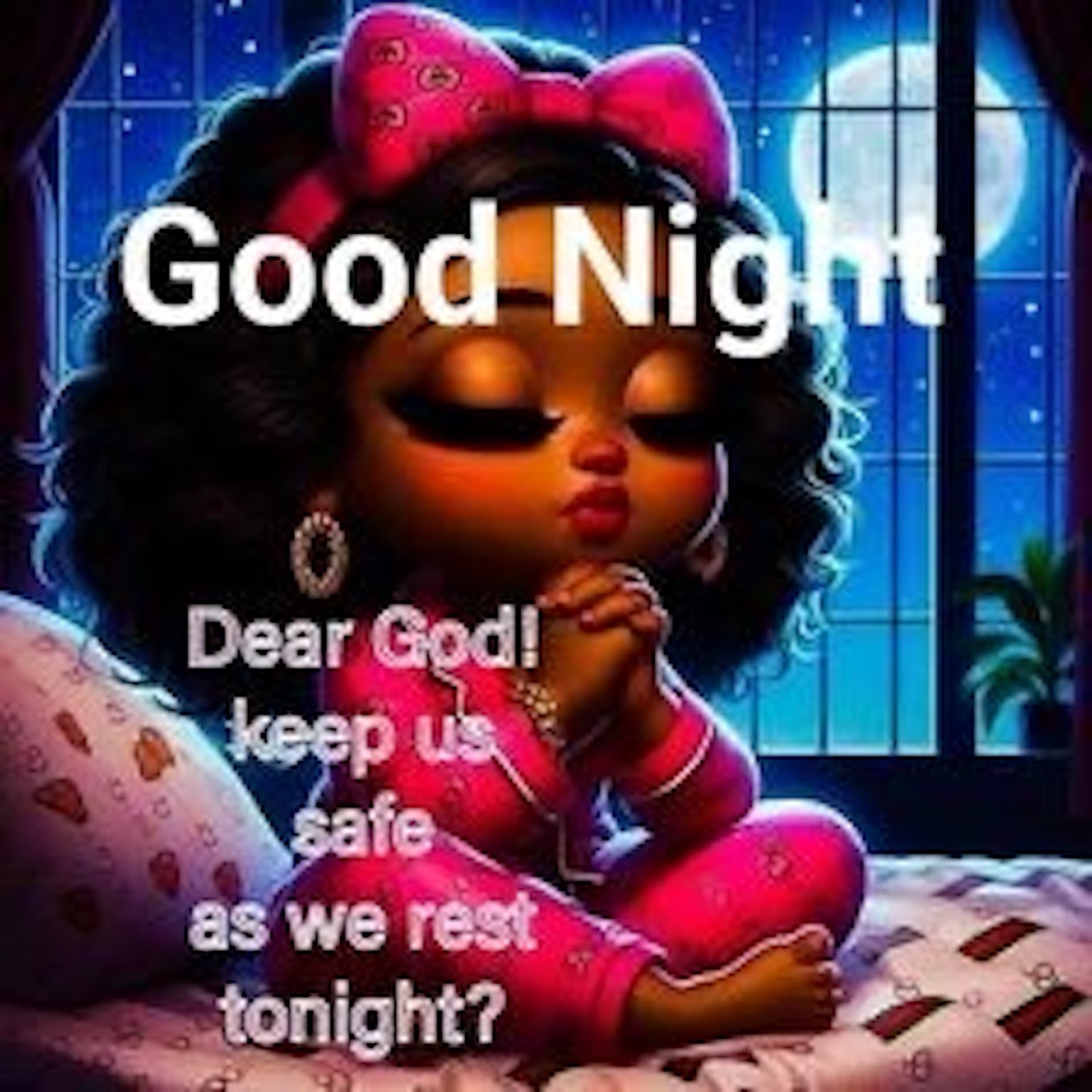African American Good Night Graphics