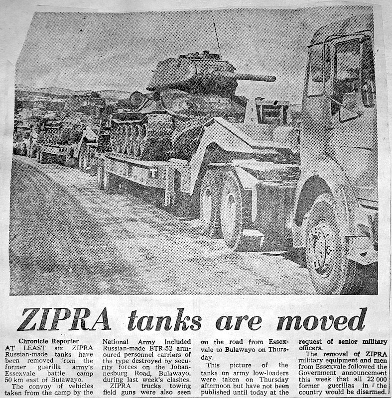 Zipra surrendering it's heavy artillery at Essexvale(Esigodini) in ...