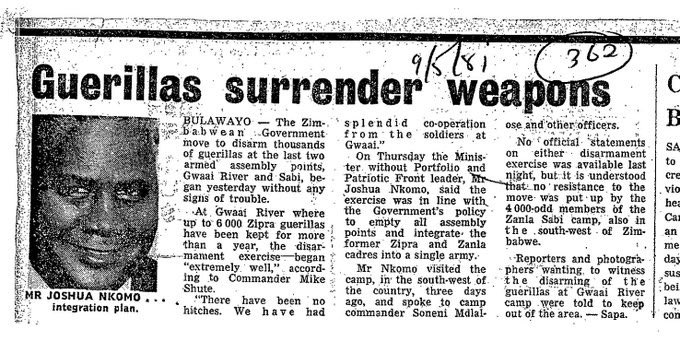 Zipra surrendering it's heavy artillery at Essexvale(Esigodini) in ...