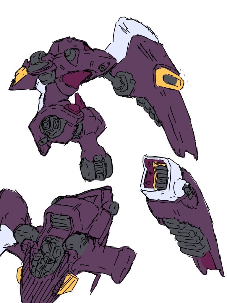 「雑にだけど前描いたオリロボの背面とか色々描いた 」|misirabiのイラスト